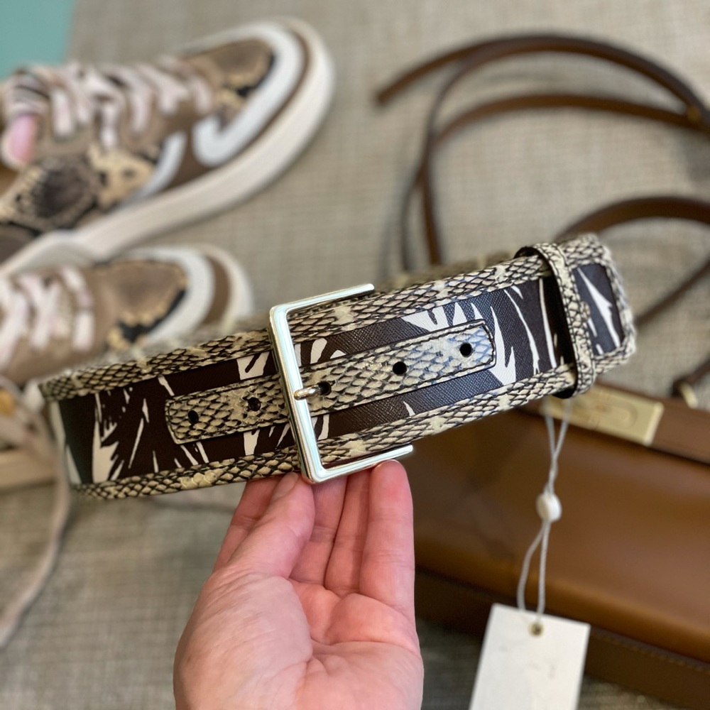 Tory Burch Women's Square Buckle Mixed Belt - Xs - Gem